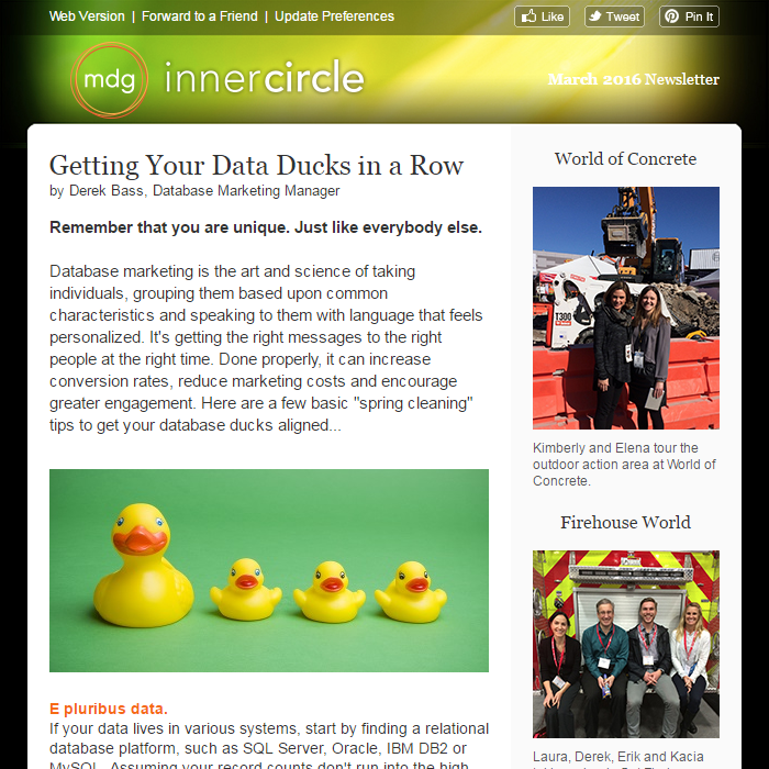 Getting Your Data Ducks in a Row - mdg, A Freeman Company